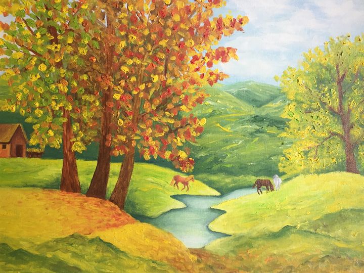 Golden Fall - Dremova Elena - Paintings & Prints, Landscapes & Nature ...