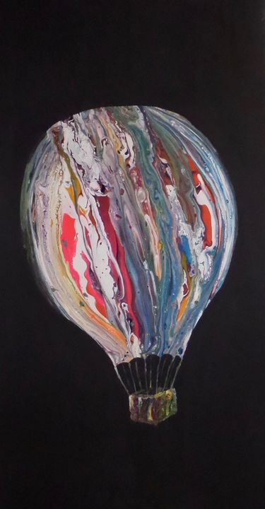 Big Hot Air Ballon - Paint Pour from the Heart - Paintings & Prints ...