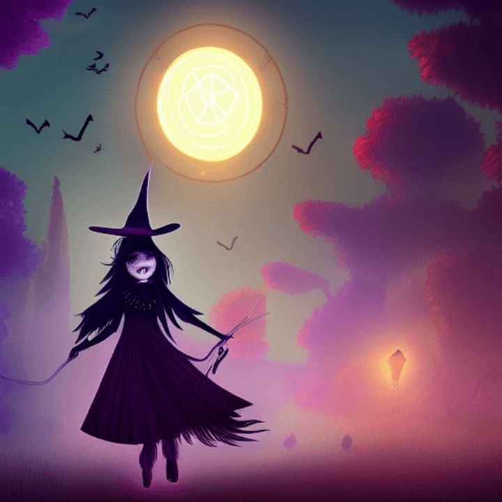 Halloween Witch Illustration - Karya Langit - Digital Art & AI, Fantasy ...