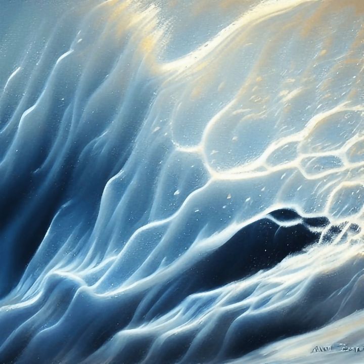 Beautiful Waves Painting - Karya Langit - Digital Art & AI, Landscapes ...