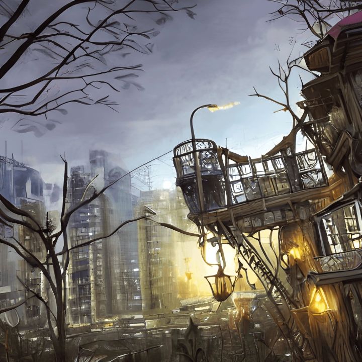 Dystopian Tree House - Karya Langit - Digital Art & AI, Buildings ...