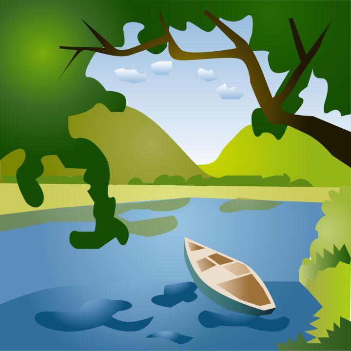 Boat on A Lake - Karya Langit - Drawings & Illustration, Landscapes ...