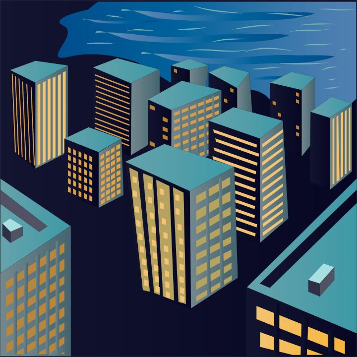 Top View Modern City - Karya Langit - Drawings & Illustration ...