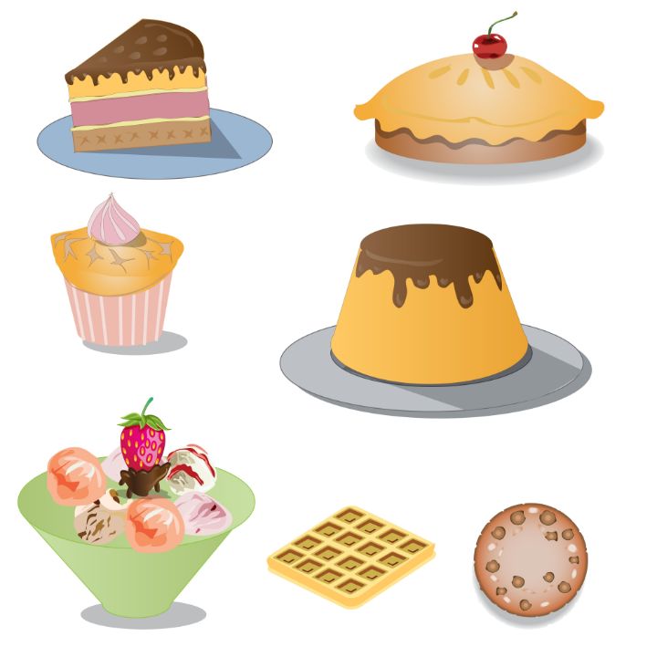 Dessert Set Illustration - Karya Langit - Drawings & Illustration, Food ...