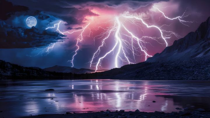 A Cinematic Lightning Storm Over a - Expressions - Digital Art & AI ...