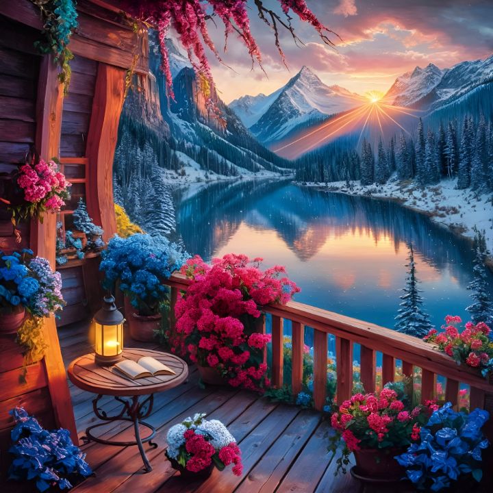 Sunset Serenity: A Tranquil Mountain - Expressions - Digital Art & AI ...