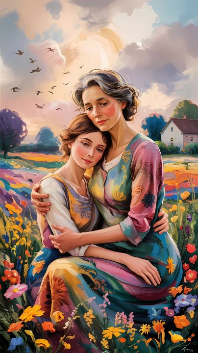 Two women embracing - Art Angle - Digital Art & AI, People & Figures ...