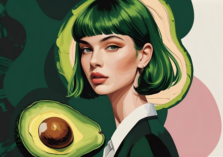 Avocado Girl - Make Sense Art - Drawings & Illustration, Food ...