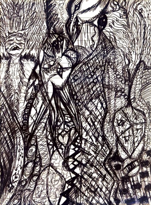 4 Chambers - Canvas by Cannon - Drawings & Illustration, Abstract ...