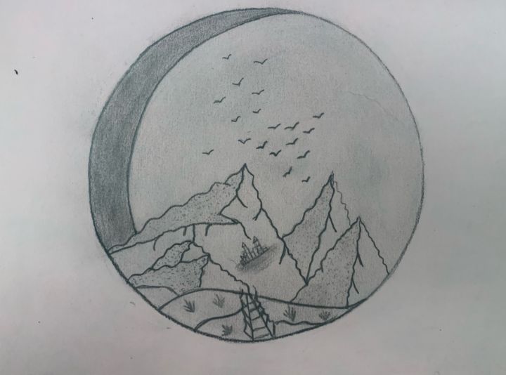 Moon night - True Artwork - Drawings & Illustration, Landscapes ...