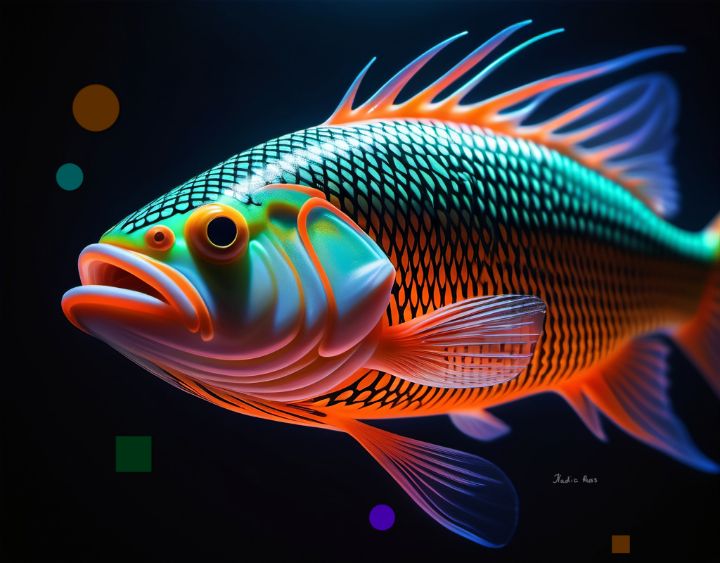 Big Fish - Nadia Russ Art Prints - Digital Art & AI, Animals, Birds ...