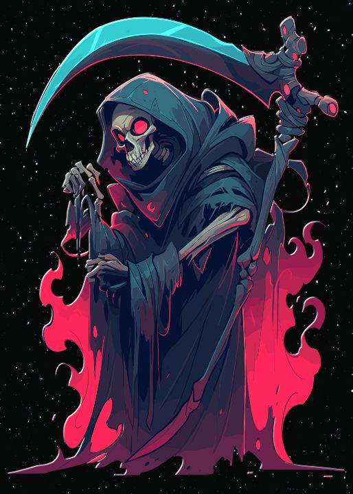 Fiery Reaper's Scythe - Wonderful World Of Stuff - Digital Art & AI ...