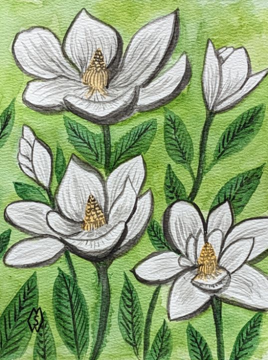 Magnolia flowers study - Matt Starr Fine Art - Paintings & Prints, Flowers, Plants, & Trees ...