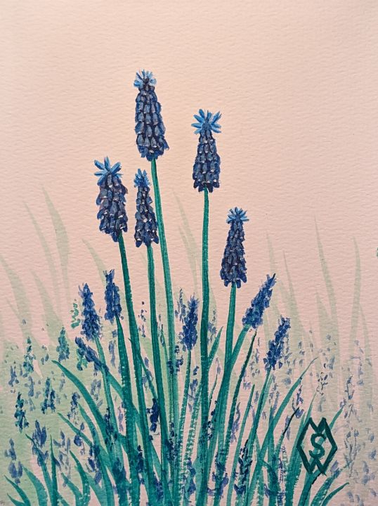 Grape hyacinth flower study - Matt Starr Fine Art - Paintings & Prints, Flowers, Plants, & Trees ...