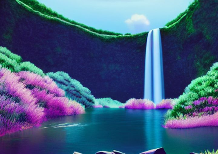 Magical Waterfall - IsisPrint - Paintings & Prints, Landscapes & Nature ...