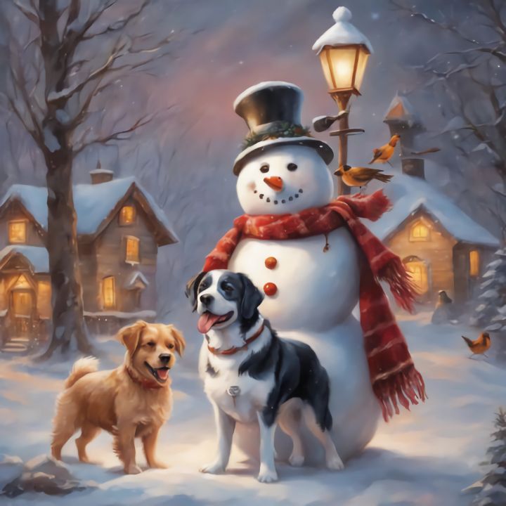 CHRISTMAS SNOWMAN ai or digital - DREAMZ-ART - Digital Art, Holidays ...