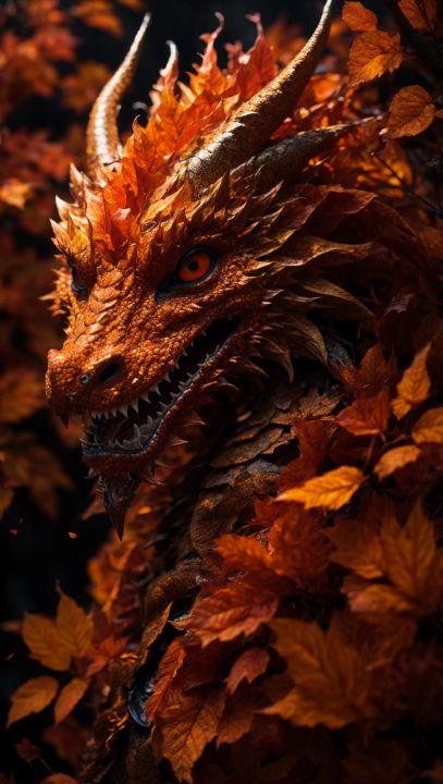 AUTUMN DRAGON 2 ai or digital - DREAMZ-ART - Digital Art & AI, Fantasy & Mythology, Magical ...