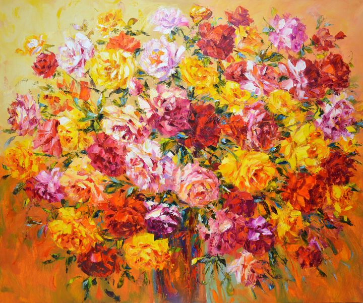 A large bouquet of roses. - Arts Bound - Paintings & Prints, Flowers ...