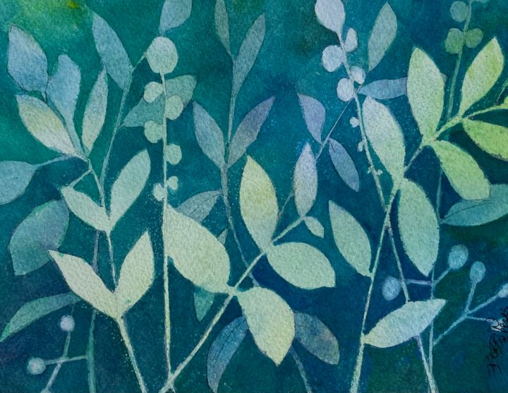 Pretty leaves - BobbinsArtWork - Paintings & Prints, Abstract ...