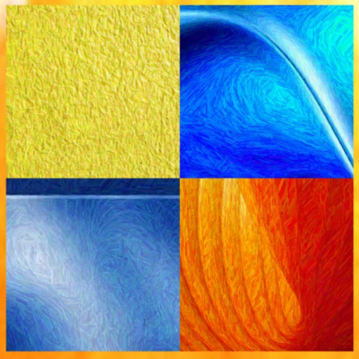 Four Squares Block - MannyBell - Digital Art, Abstract, Color - ArtPal