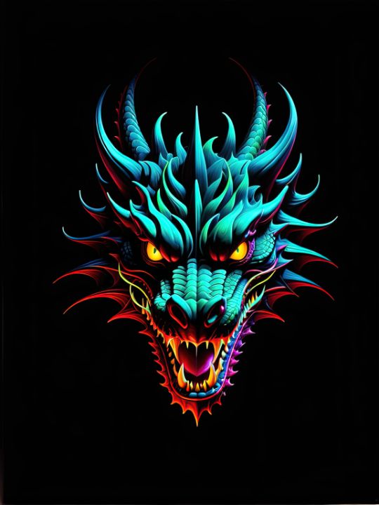 Neon Dragon - Allen Polley Official - Digital Art & AI, Fantasy ...