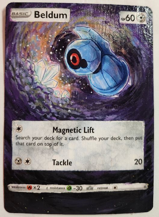 Beldum, Pokémon TCG card alter - deepseapufferfish - Paintings & Prints ...