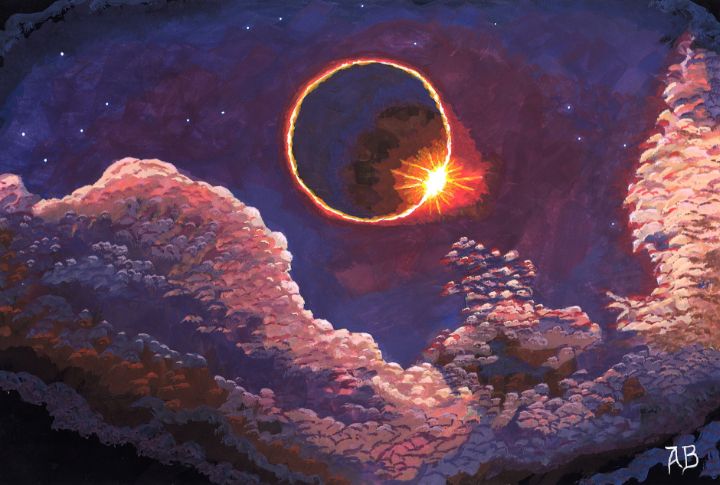 Eclipse in a Nightmare - Augustus Bucci Art - Paintings & Prints, Landscapes & Nature, Skyscapes ...