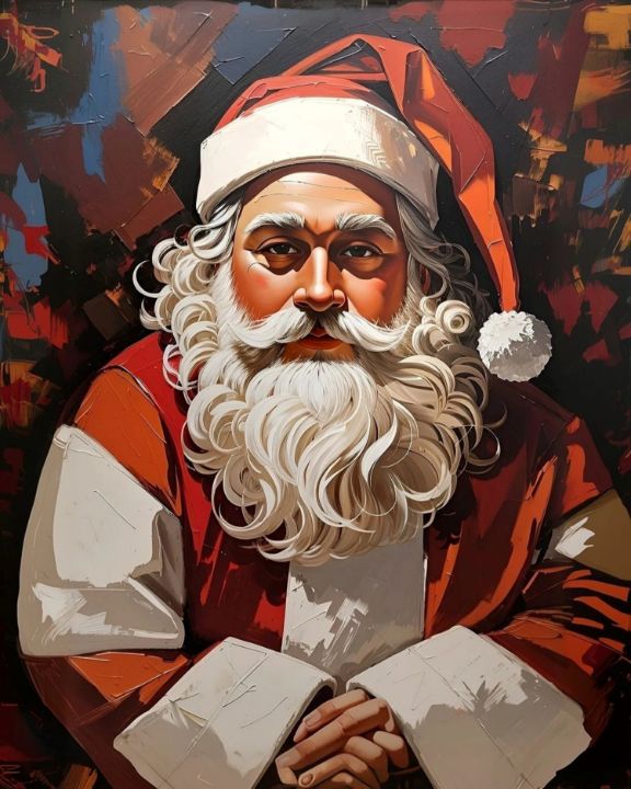 Santa Claus Abstract Portrait - Windy Willows - Digital Art & AI ...