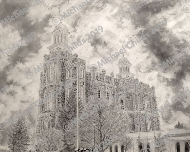 Logan Temple - Kaiser LDS Temple Art - Drawings & Illustration ...