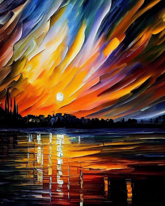 Sunset of a Fiery Night Sky - Splash Design - Digital Art, Landscapes ...
