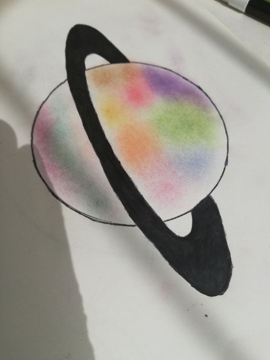 Space Planets Pencil Drawing