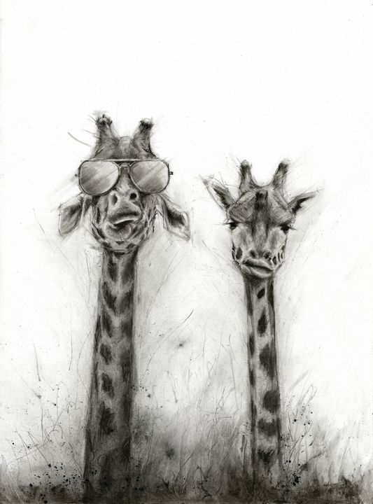Giraffe Ravers - Tiffany Landale Studio - Drawings & Illustration ...