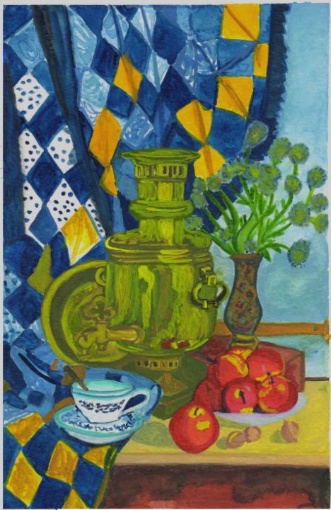 Table in corner - Mamta Singh - Paintings & Prints, Still Life, Food ...