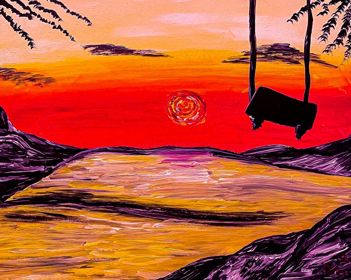 Swing and Sunset - Sisu Art - Paintings & Prints, Landscapes & Nature ...