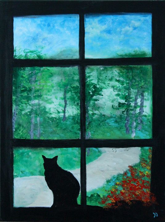 Cat in the window - Art by Joanna DeRitis - Paintings & Prints, Animals ...