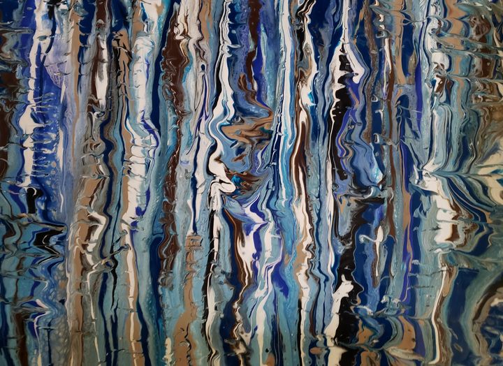 Stripes Abstract Paint Pour - Living Art by Brenda - Paintings & Prints ...