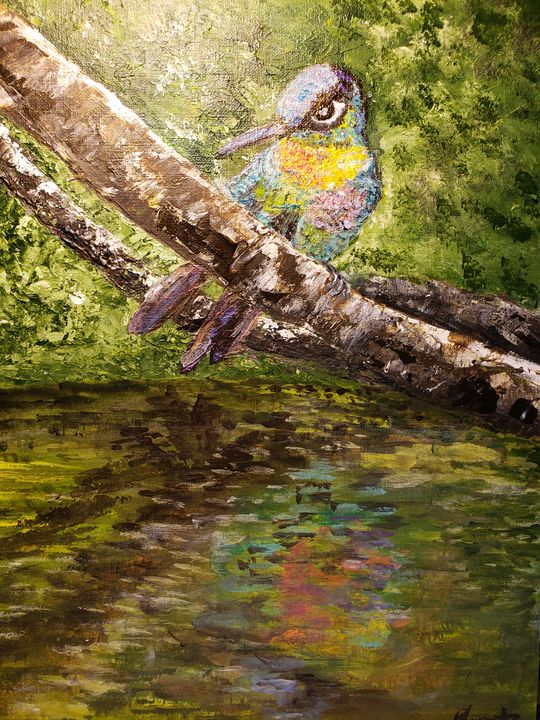 Humming Bird Reflection - Living Art by Brenda - Paintings & Prints ...