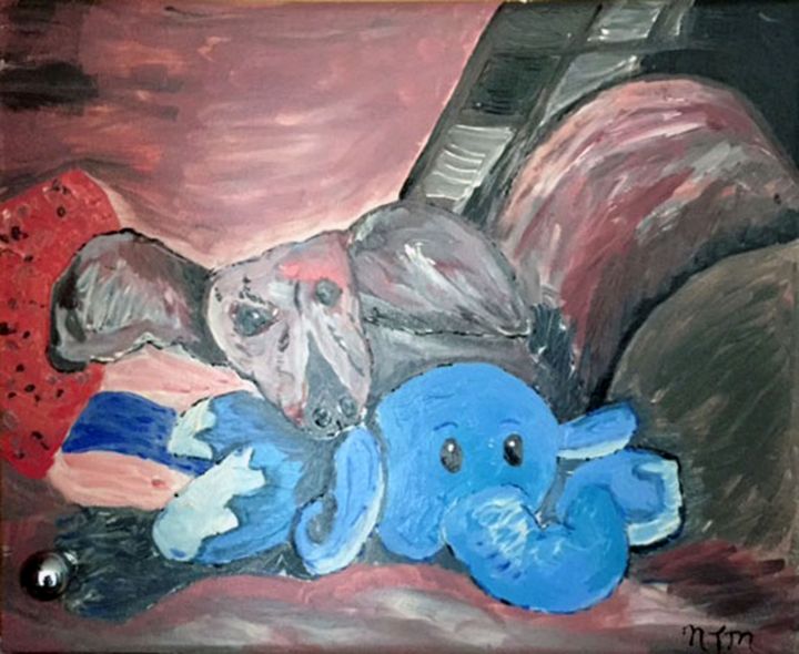 WINNIE AND ELEPHANT - Neil Travis Mayes - Paintings & Prints, Animals ...