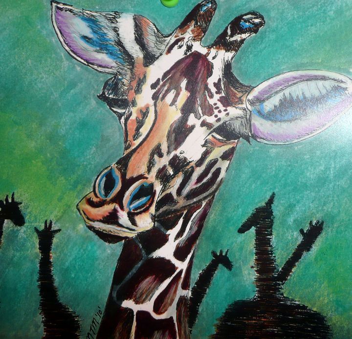 Giraffe head - Neil Travis Mayes - Drawings & Illustration, Animals ...