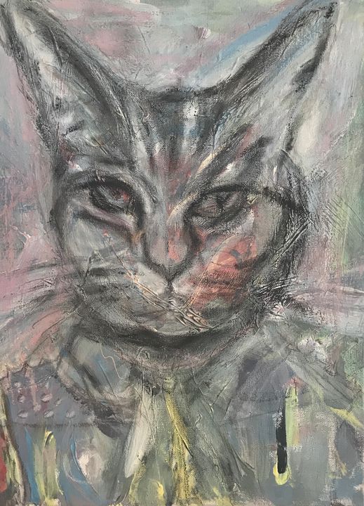 Bad ass cat - Neil Travis Mayes - Paintings & Prints, Animals, Birds ...
