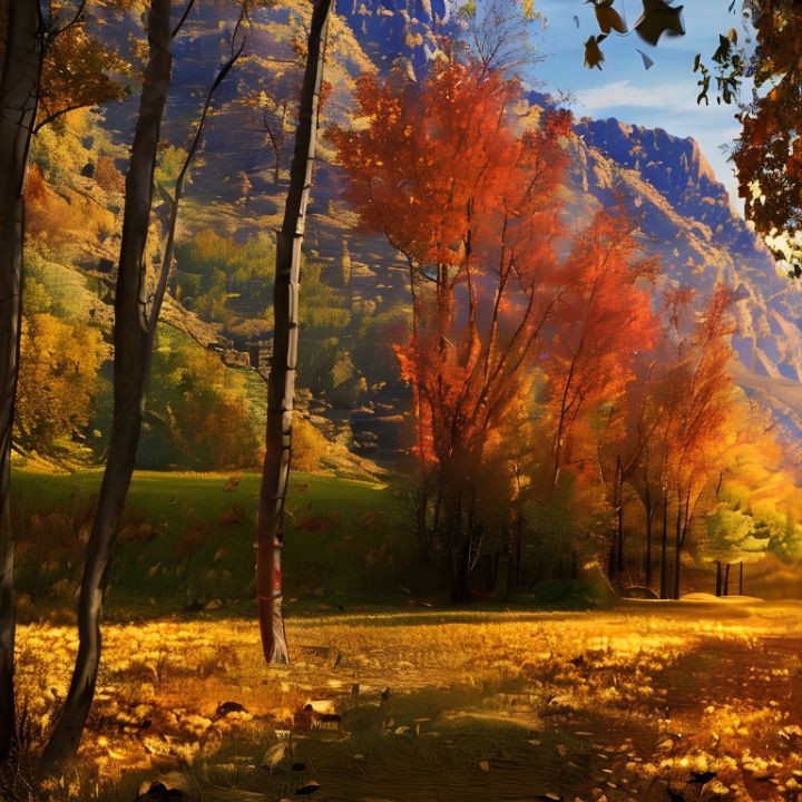 Stately Autumn Trees - Amazing Art - Digital Art & AI, Landscapes ...