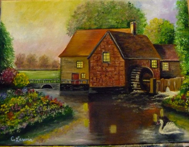 The Old Country Mill - C. Lewis - Paintings & Prints, Buildings ...