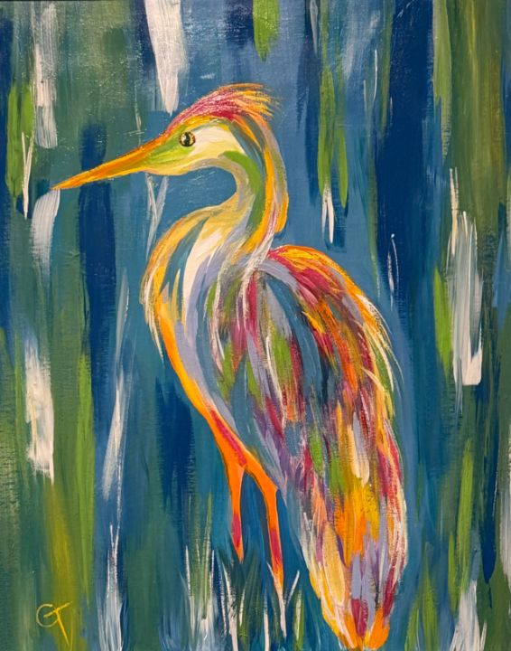 Happy Heron - Cheryl Taylor Creations - Paintings & Prints, Animals ...
