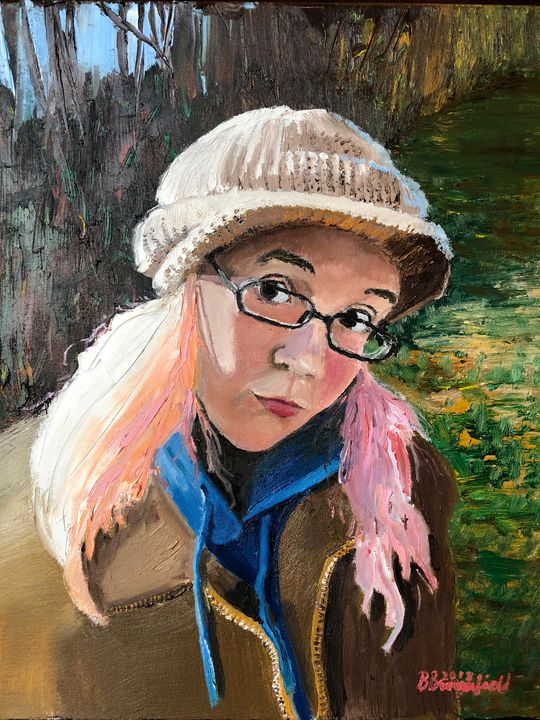 Anna When Her Hair Was Pink - Blandine Broomfield - Paintings & Prints ...