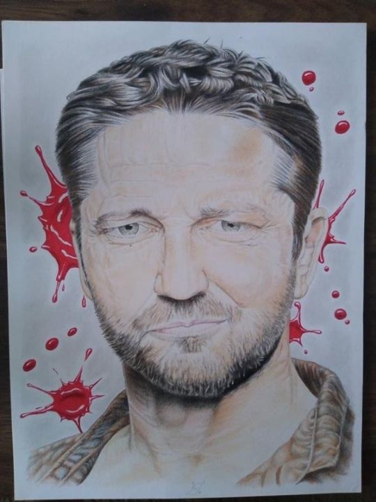 Gerard Butler - Lucas Salmon Fine Illustration - Drawings ...