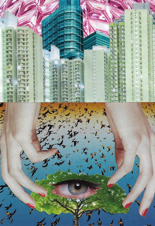 Hands - Bearded Panda - Digital Art & AI, Abstract, Collage - ArtPal