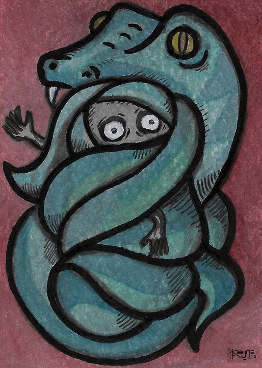 Embraced - Bearded Panda - Paintings & Prints, Abstract, Other Abstract ...