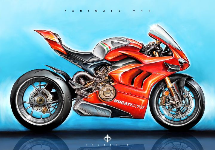 Ducati Panigale V4R (1-1-B-sw) - Angelo Falconio Art - Paintings ...