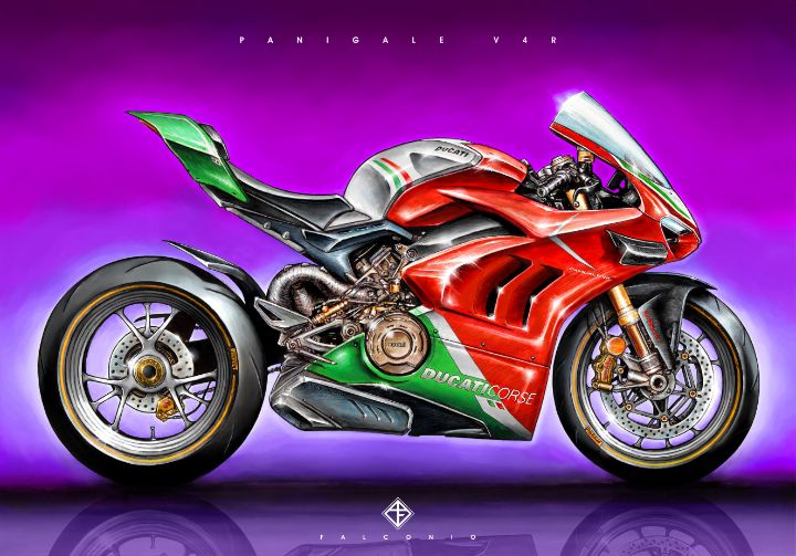 Ducati Panigale V4R (1-2-P-wyt) - Angelo Falconio Art - Paintings ...