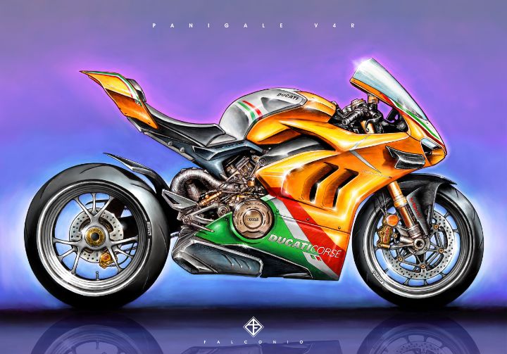 Ducati Panigale V4R (1-3-E-wwt) - Angelo Falconio Art - Paintings ...